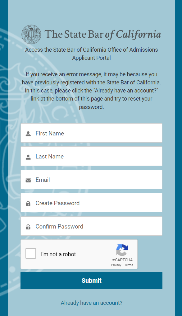 Log in to the Applicant Portal as a New User
