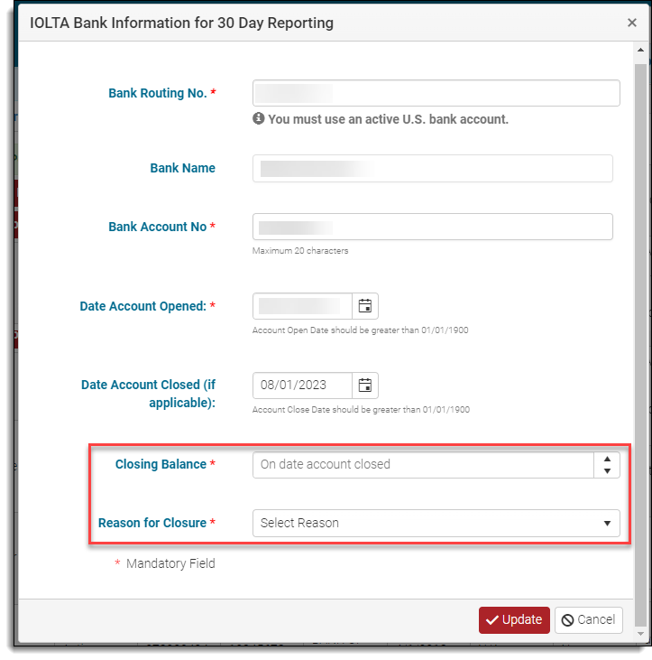 Report IOLTA and Non-IOLTA Updates