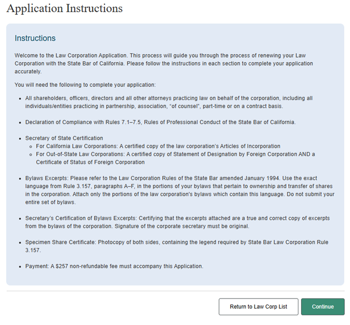 Law Corporation (LC) Renewal Application Guide