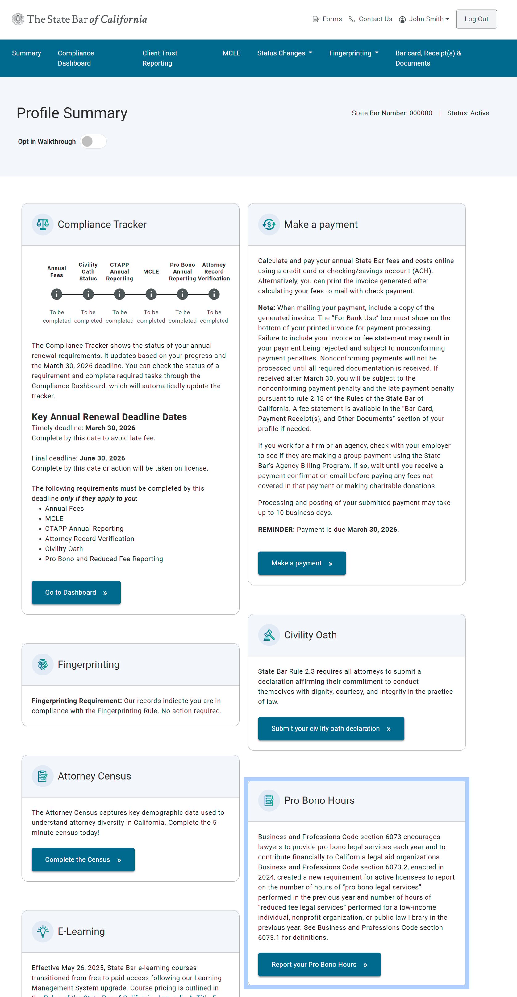 Report your pro bono and reduced fee legal services hours