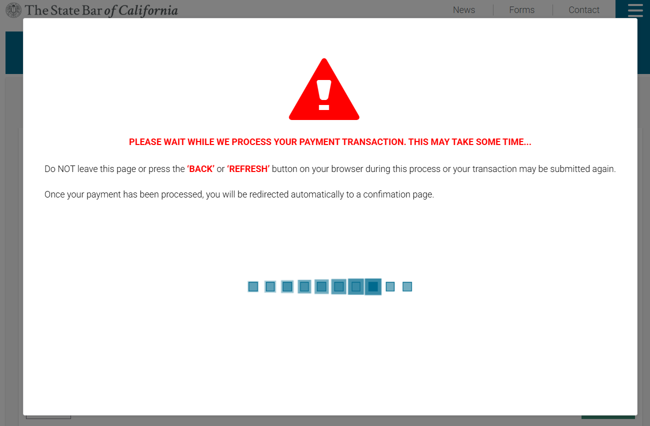 Complete annual fees payment