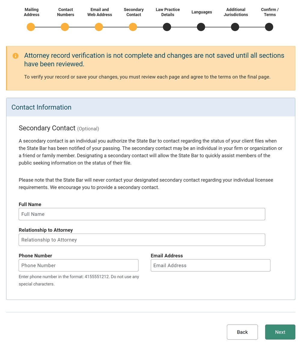 Complete your attorney record verification requirement