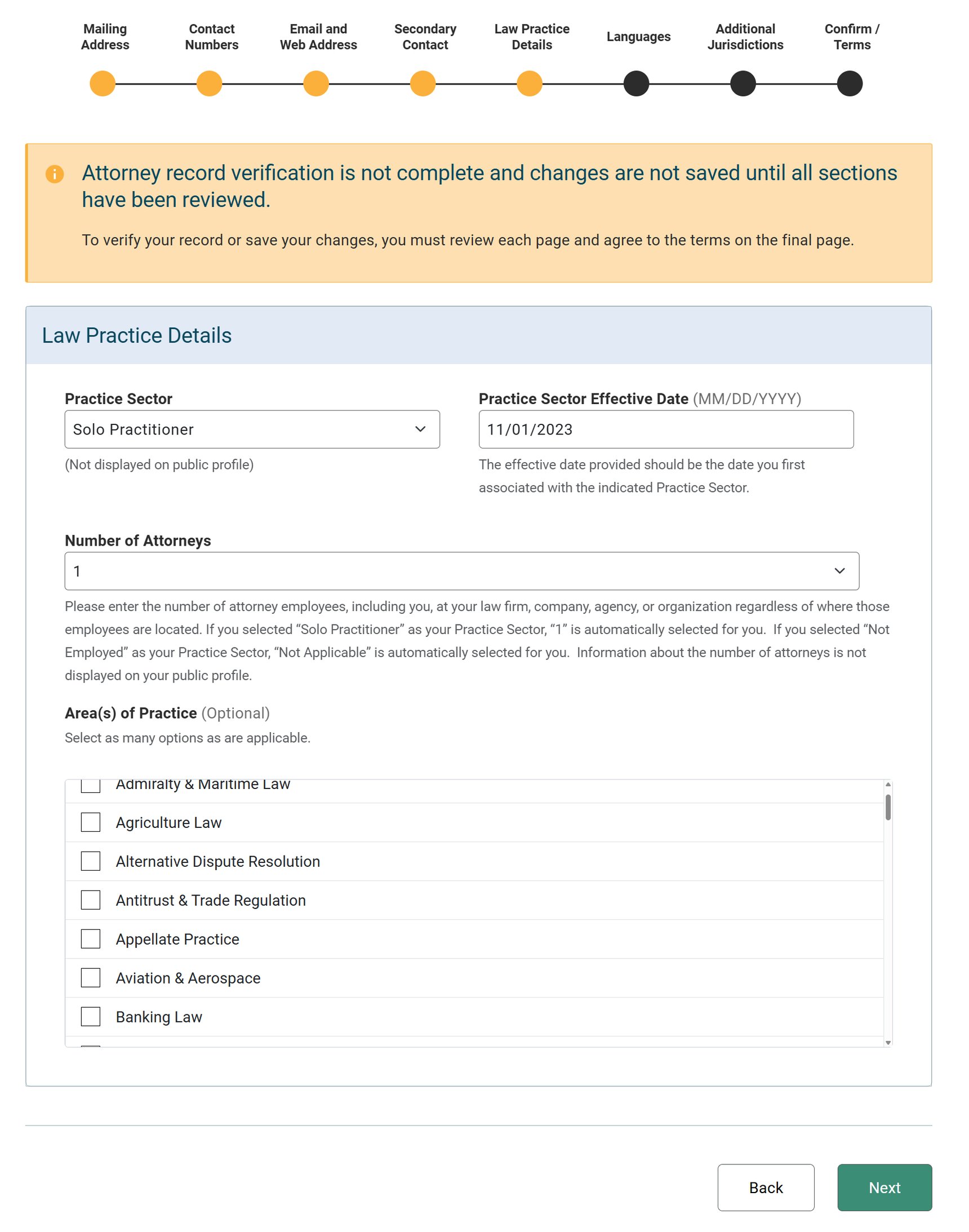 Complete your attorney record verification requirement