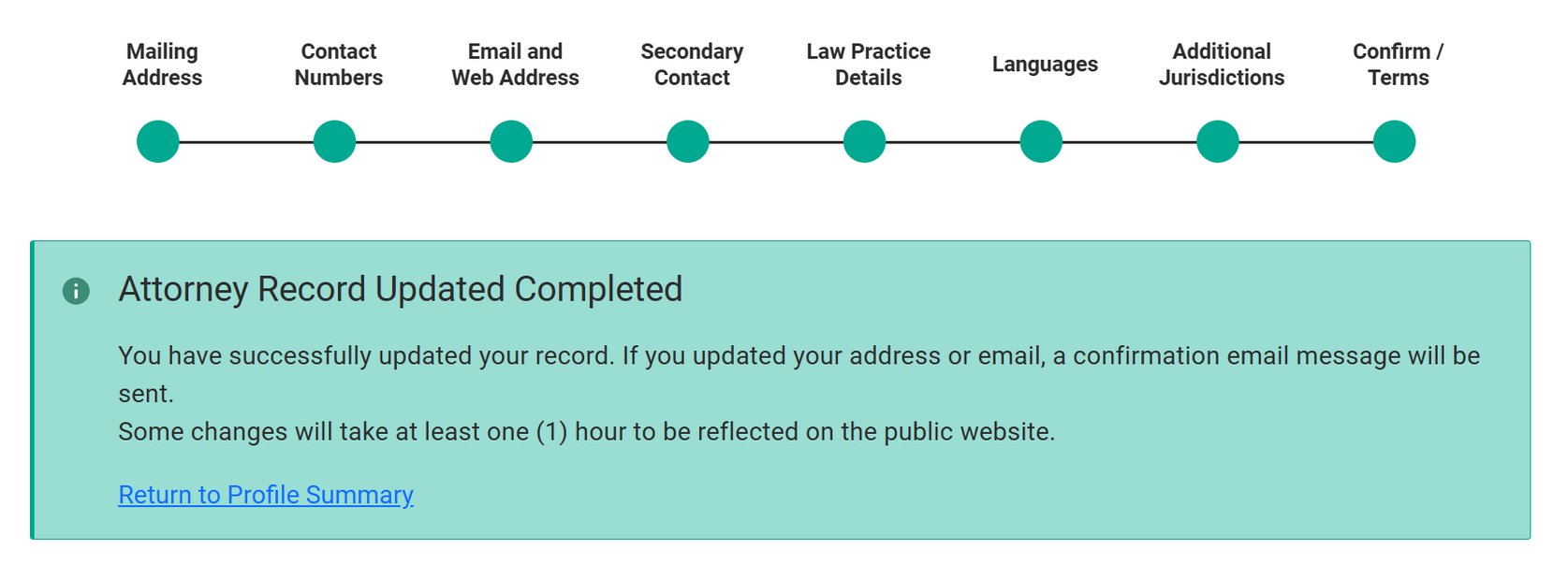 Complete your attorney record verification requirement