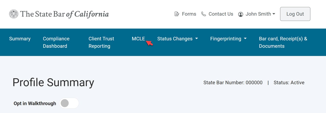 Report MCLE compliance