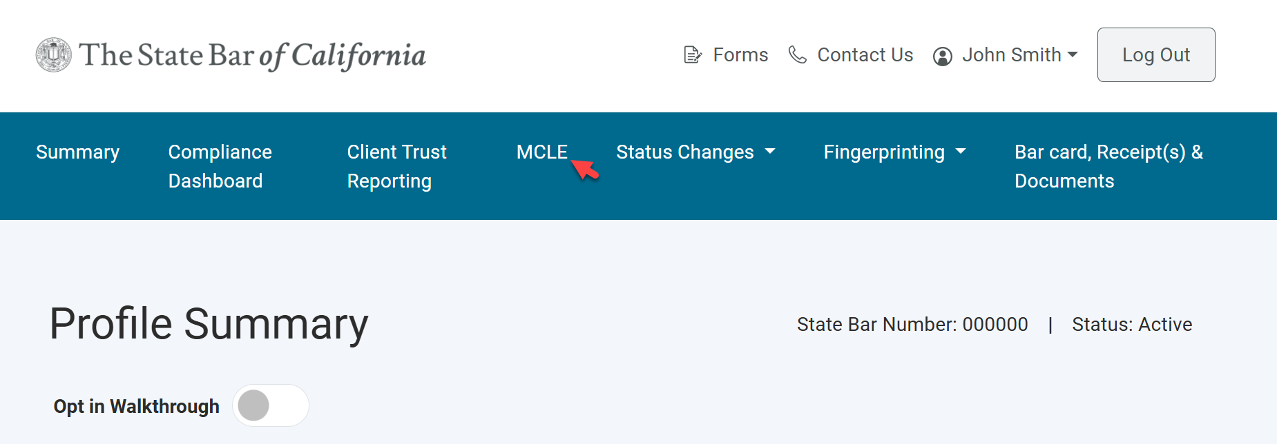 Report MCLE compliance