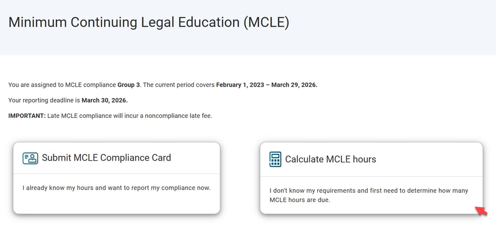 Report MCLE compliance