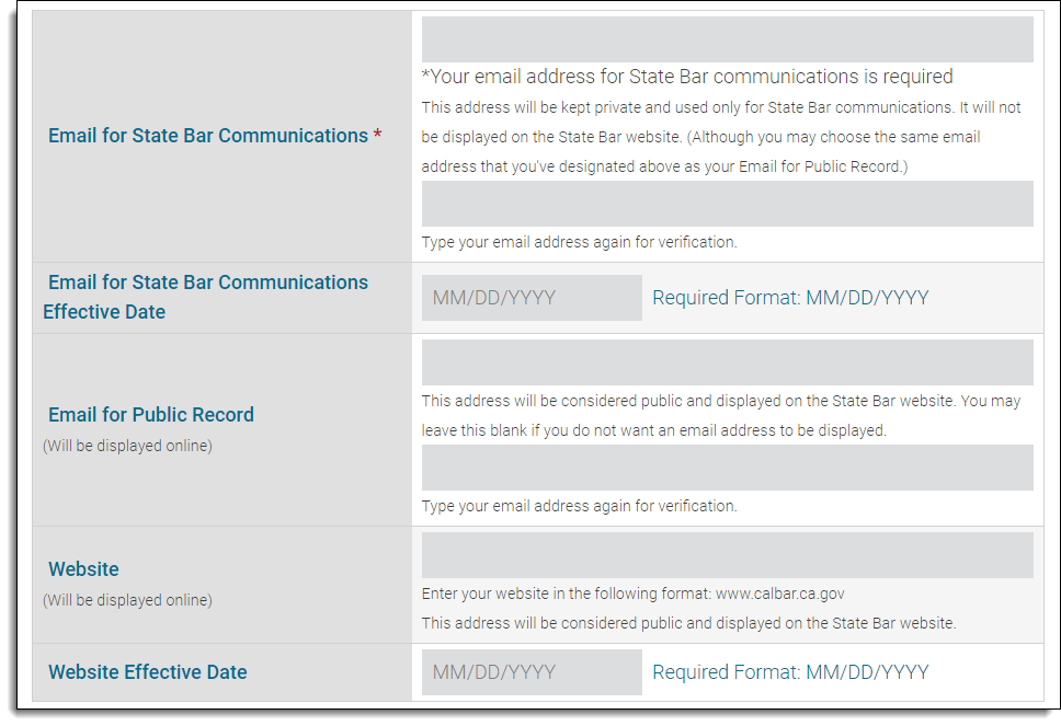 Confirm your attorney record information