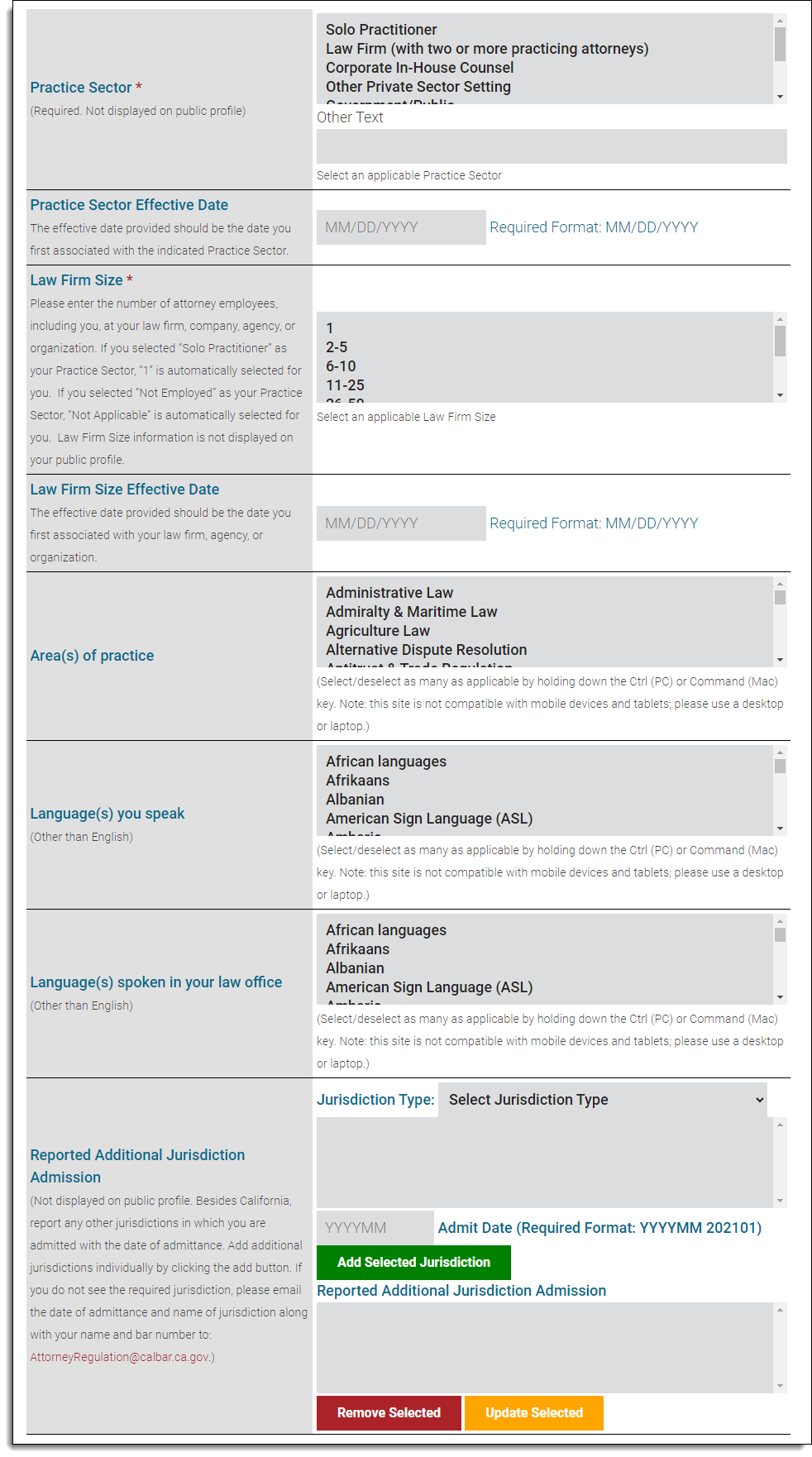 Confirm your attorney record information