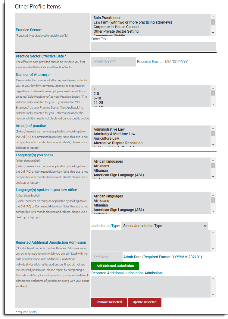 Confirm your attorney record information
