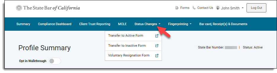 License status changes