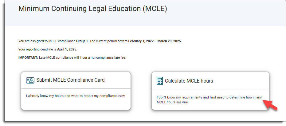 Report MCLE compliance