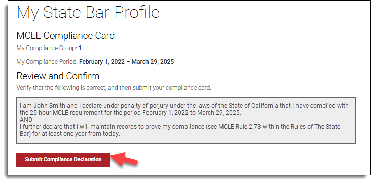Report MCLE compliance