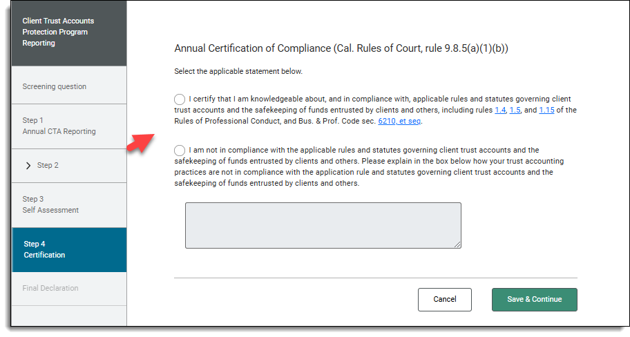 Complete CTAPP reporting requirement