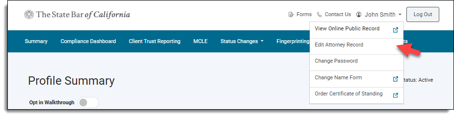 Confirm your attorney record information