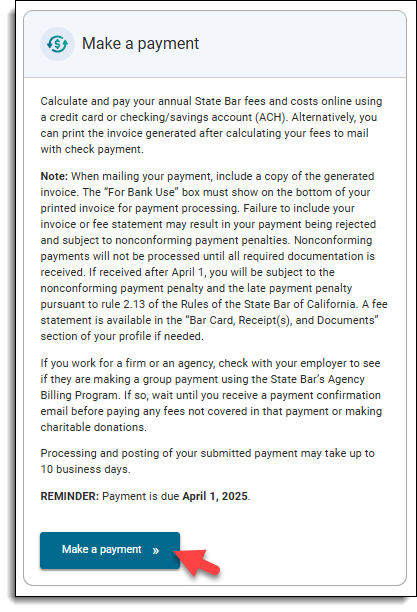 Pay your annual fees