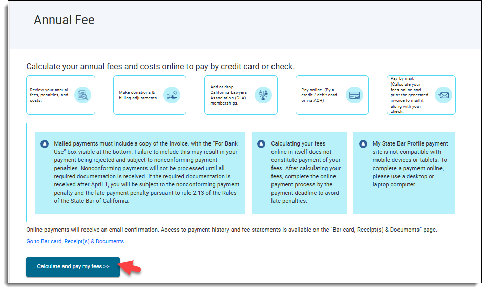 Pay your annual fees