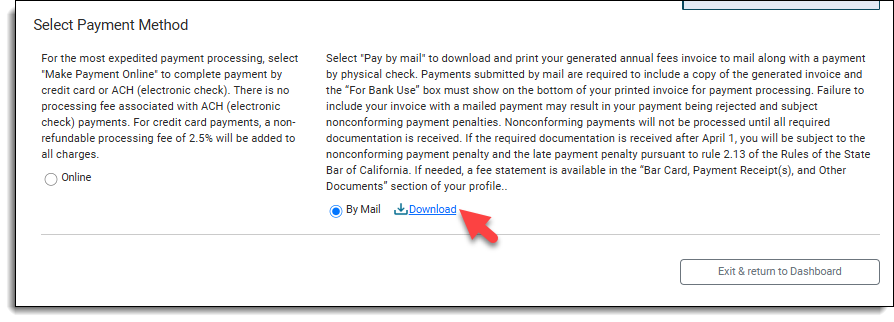 Pay your annual fees