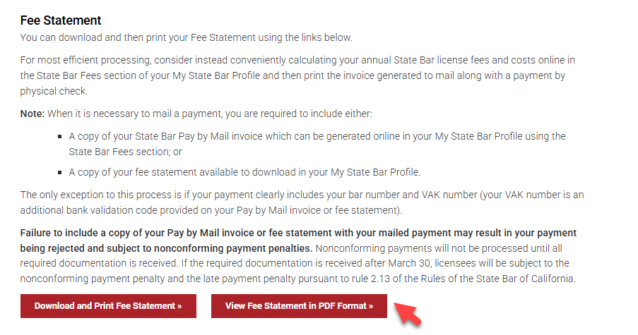 Get your fee statement