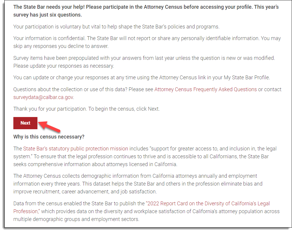 Complete the State Bar Attorney Census