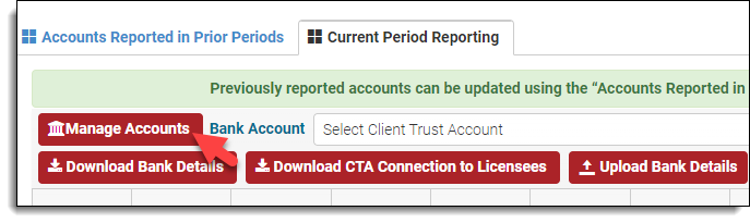 Report client trust account updates