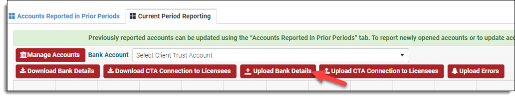 Report client trust account updates