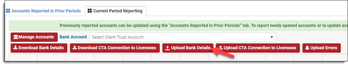 Report client trust account updates