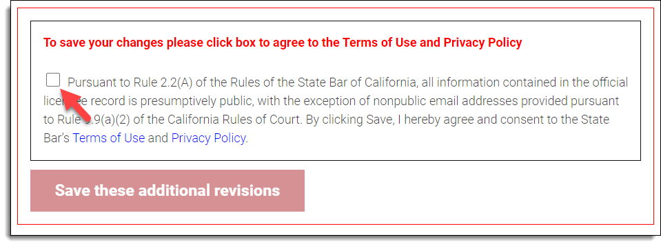 Confirm your attorney record information