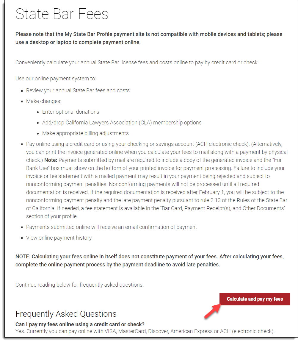 Pay your annual fees
