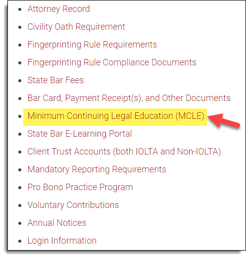 Report MCLE compliance