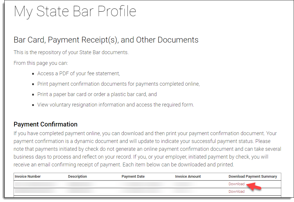 Get your payment confirmation/receipt
