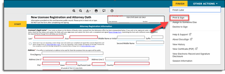 Step 5: Take the attorney's oath and execute required signatures