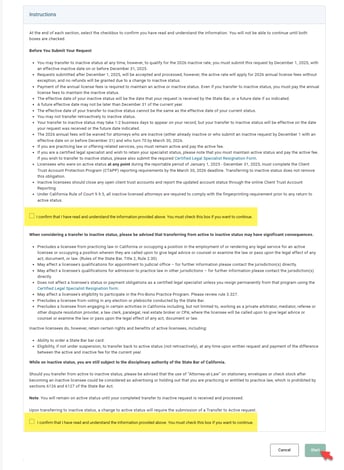 License status changes