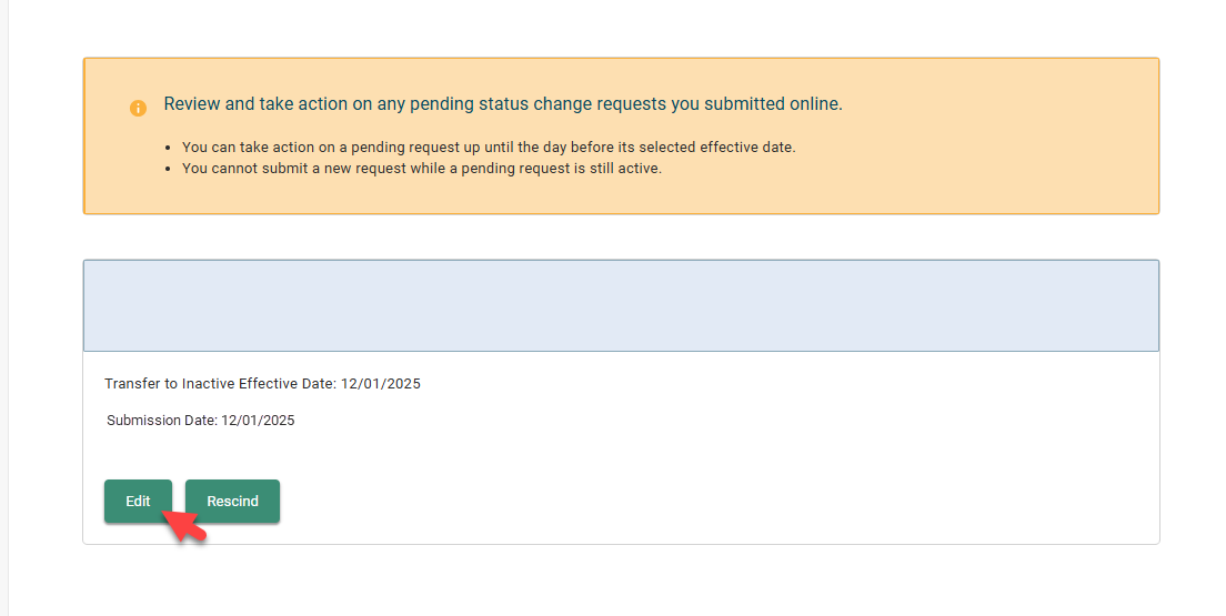 License status changes