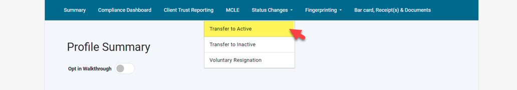 License status changes