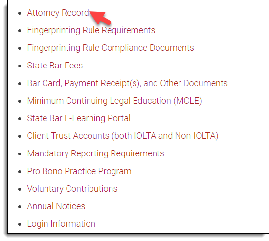 Confirm your attorney record information